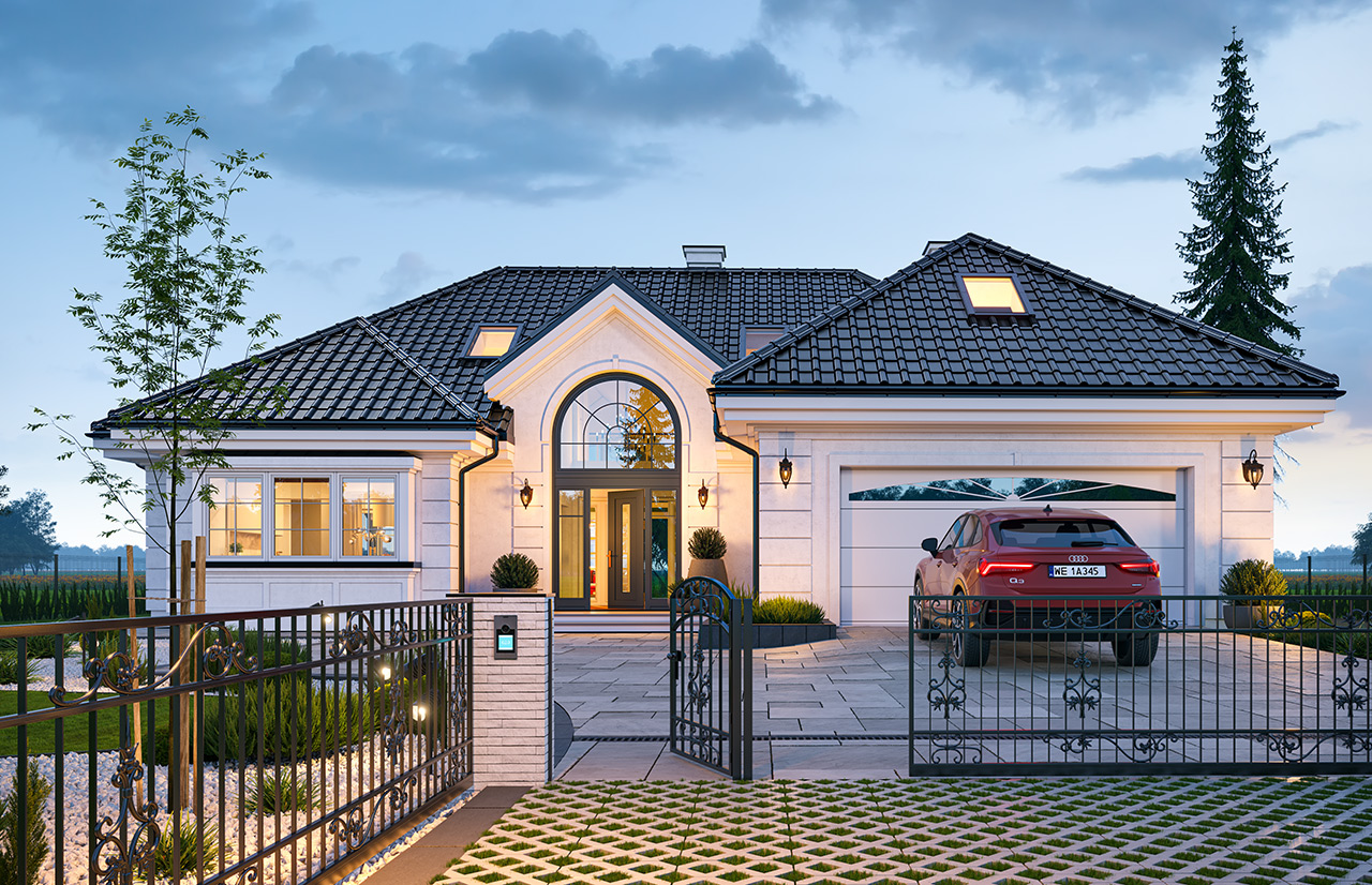 Projekty domów z poddaszem użytkowym i garażem - Extradom