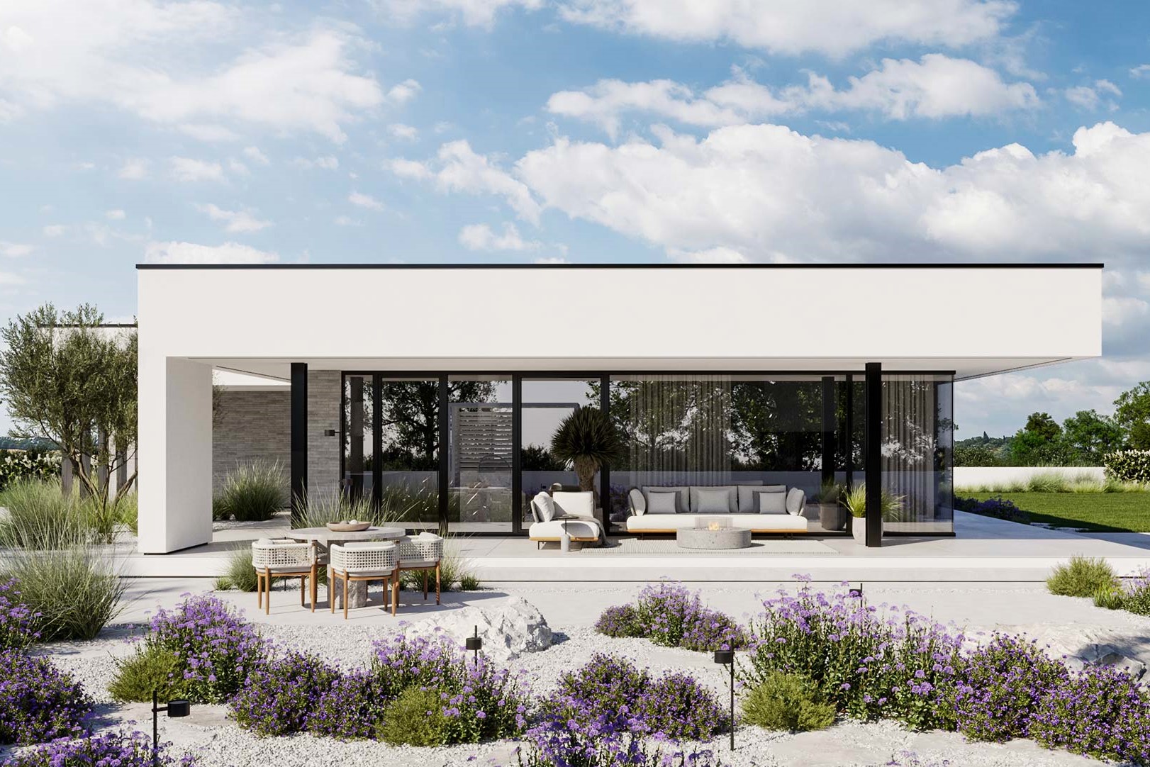 Projekty domów nowoczesnych parterowych - projekty Extradom